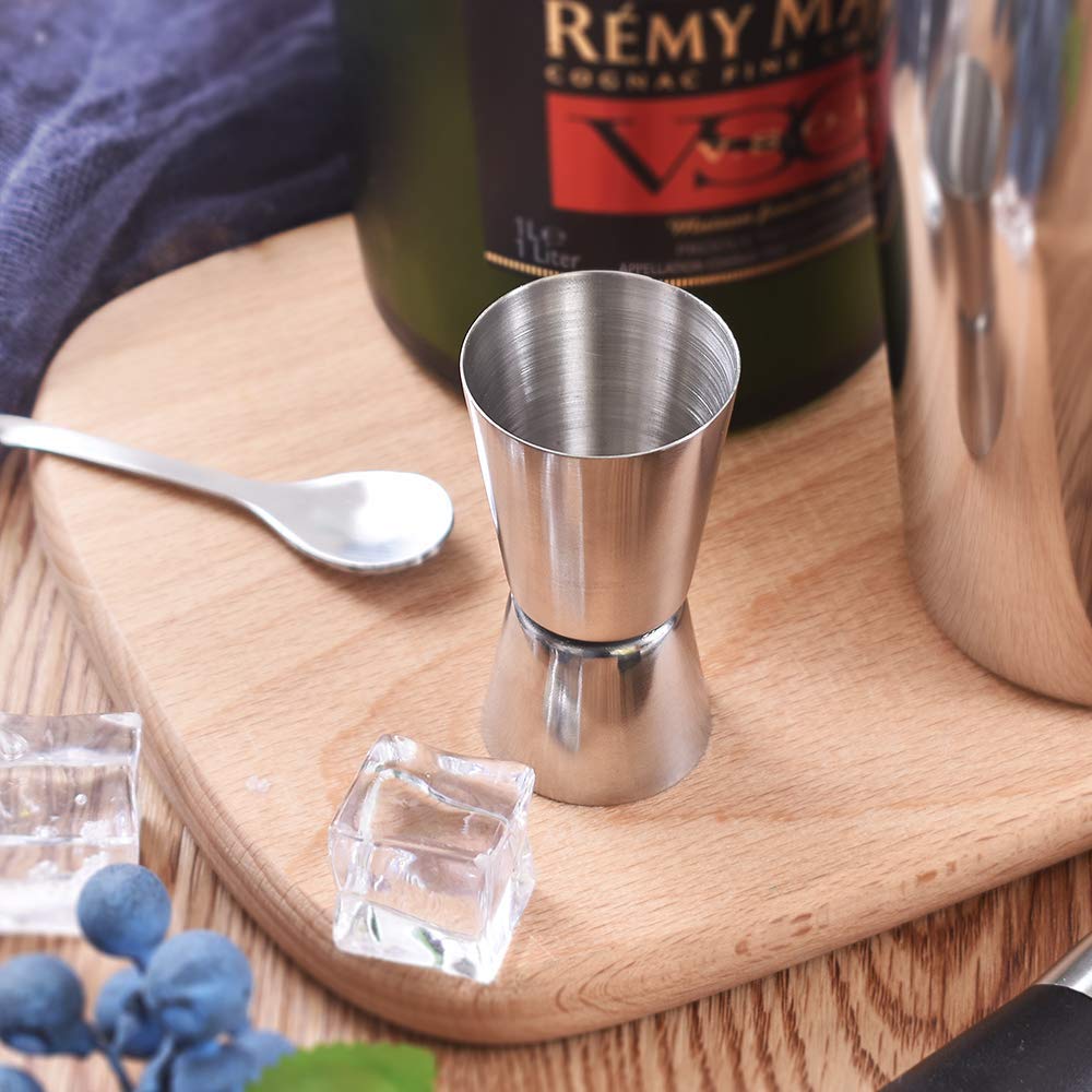 Newk Double Jigger for Bartending, 1/2 & 1 Oz(15 & 30 ML) Stainless Steel Cocktail Measuring Jigger (Set of 4)