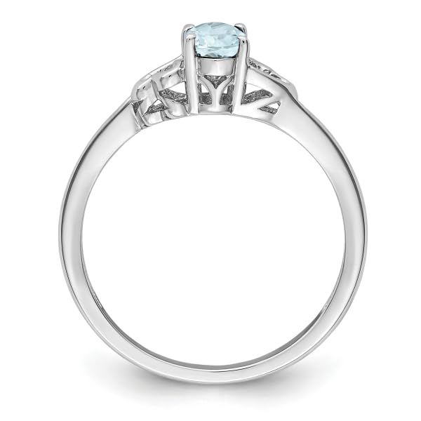 IceCarats 925 Sterling Silver Blue Aquamarine Ring Gemstone Band March Birthstone Jewelry Size 6.00