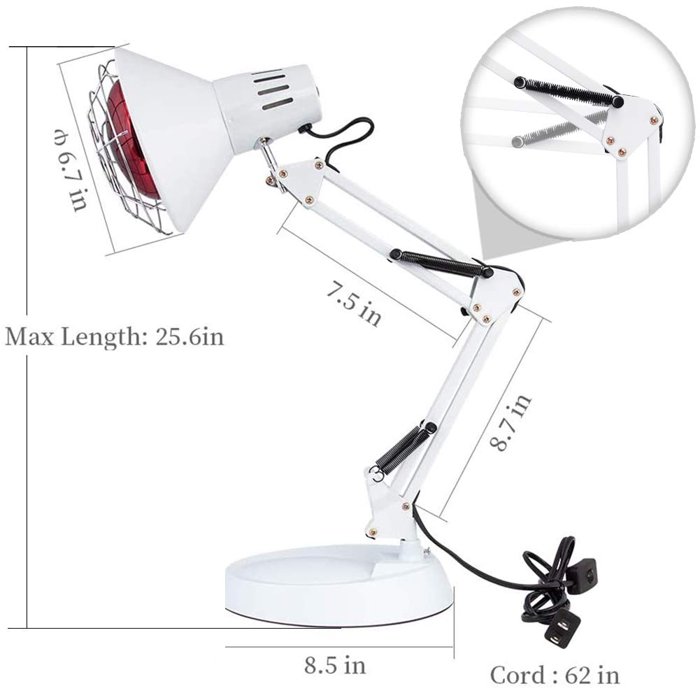 Infrared Lamp,New 150W Near Infrared Light Red Light Heat Lamp Set Serfory, Home Use 110V