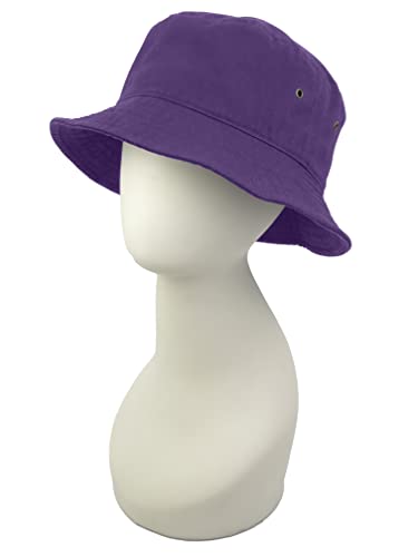 Utmost Bucket Hat 100% Cotton & Denim Lightweight Packable Outdoor Summer Beach Fishing Sun Hat(L/XL, 1pc Purple)