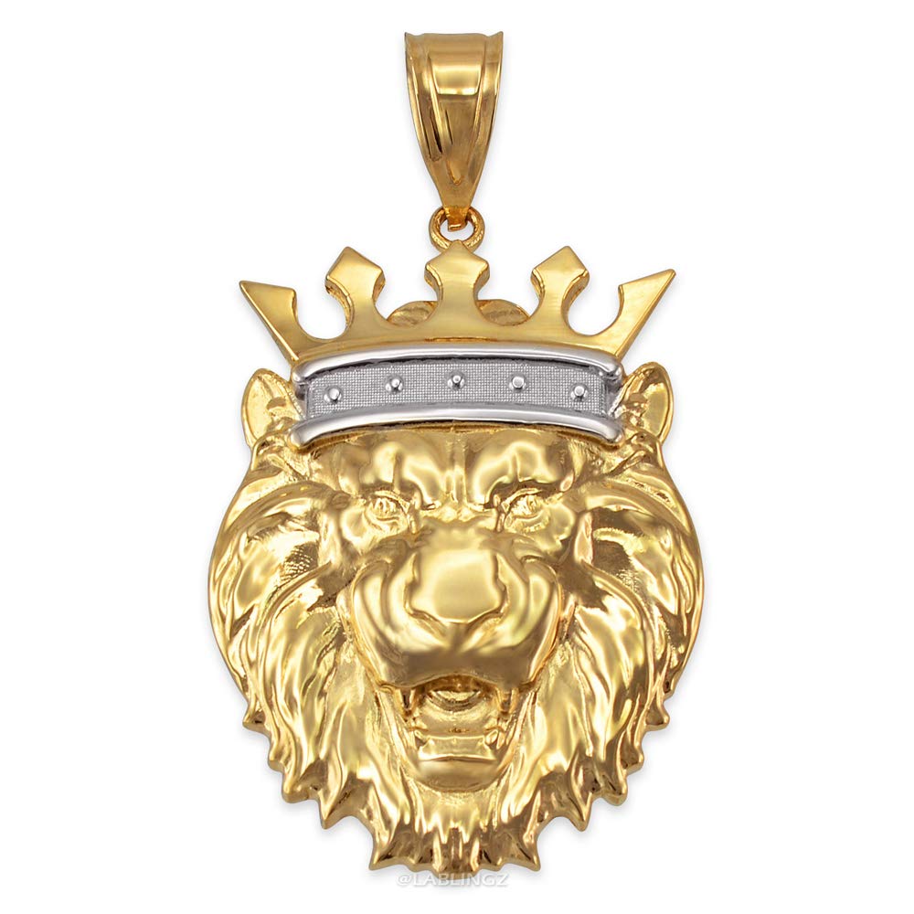 LA BLINGZ 14K Yellow Gold Lion King Pendant (S/M/L/XL) (Extra Large)