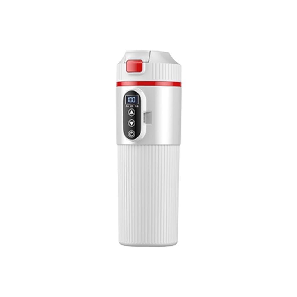 ＫＬＫＣＭＳ Car Heating Cup Car Electric Kettle Easily Washing Hot Water 450ml Travel Mug Electric Heated Travel Mug for Milk Heated, White
