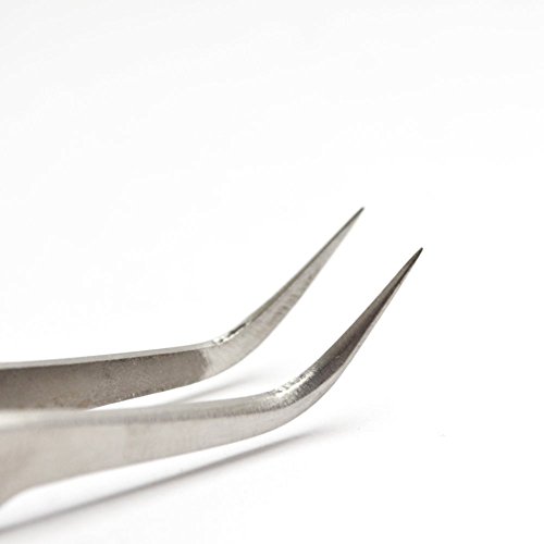 Serdokntbig 1 Piece Silver Stainless Steel Antistatic Antimagnetic Curved Tweezers Tool for Computer Electronics Maintenance