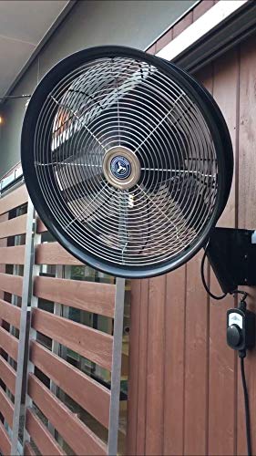 HydroMist F10-14-011 18 Inch Mounting Bracket Outdoor Oscillating Fan, Black