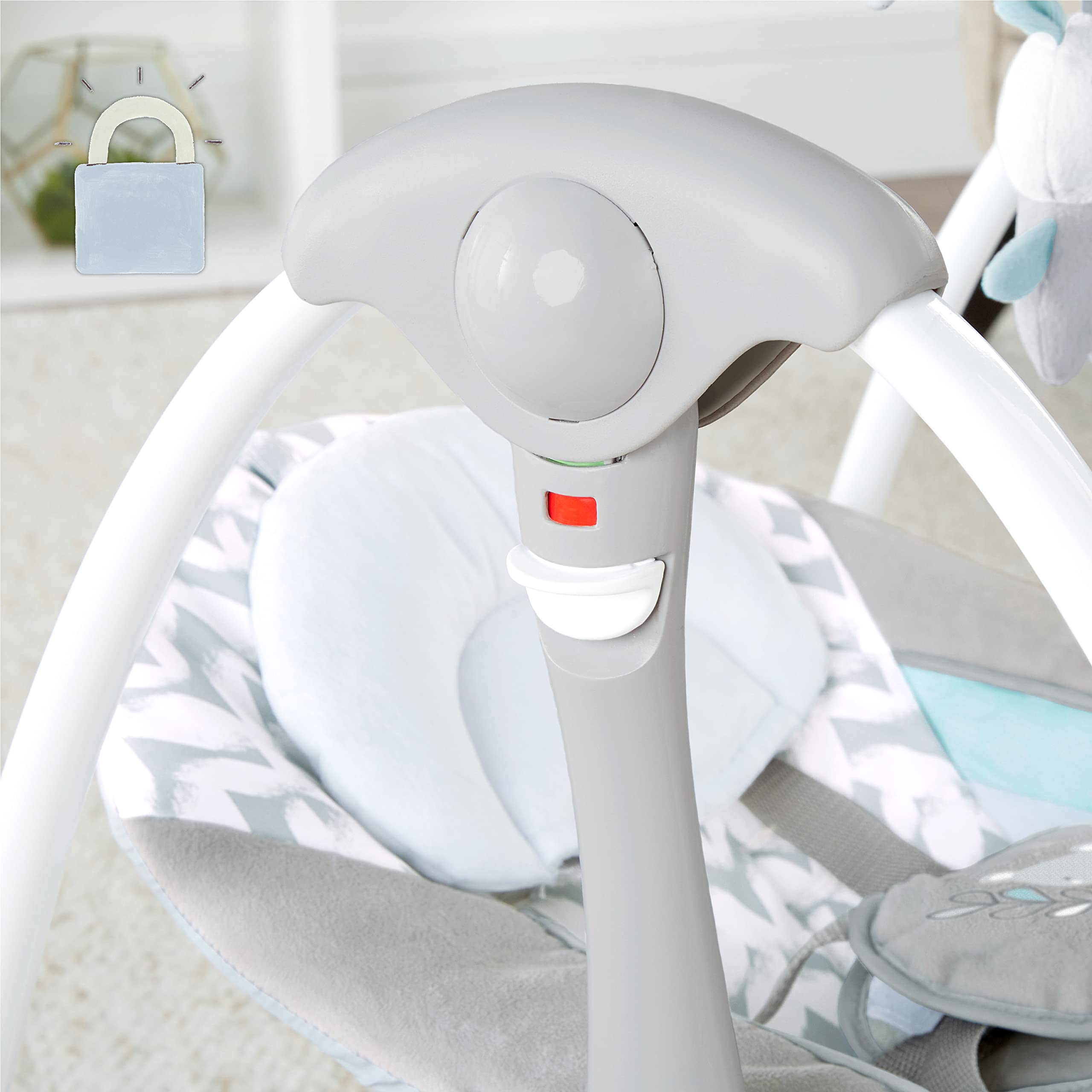Ingenuity ConvertMe 2-in-1 Compact Portable Automatic Baby Swing & Infant Seat, Battery-Powered Vibrations, Nature Sounds, 0-9 Months 6-20 lbs (Raylan)