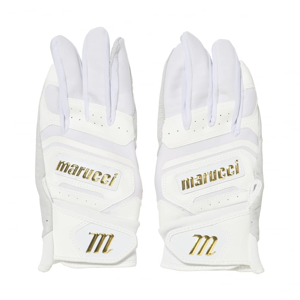 Marucci 2021 PITTARDS Reserve Adult Batting Gloves, White, Adult Medium