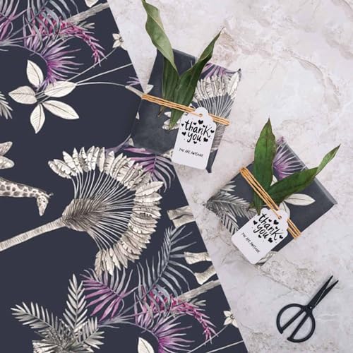 InterestPrint Beautiful African Animal Tropical Pattern Gift Wrapping Paper Unique Design for Christmas Birthdays and Party 5 Pieces