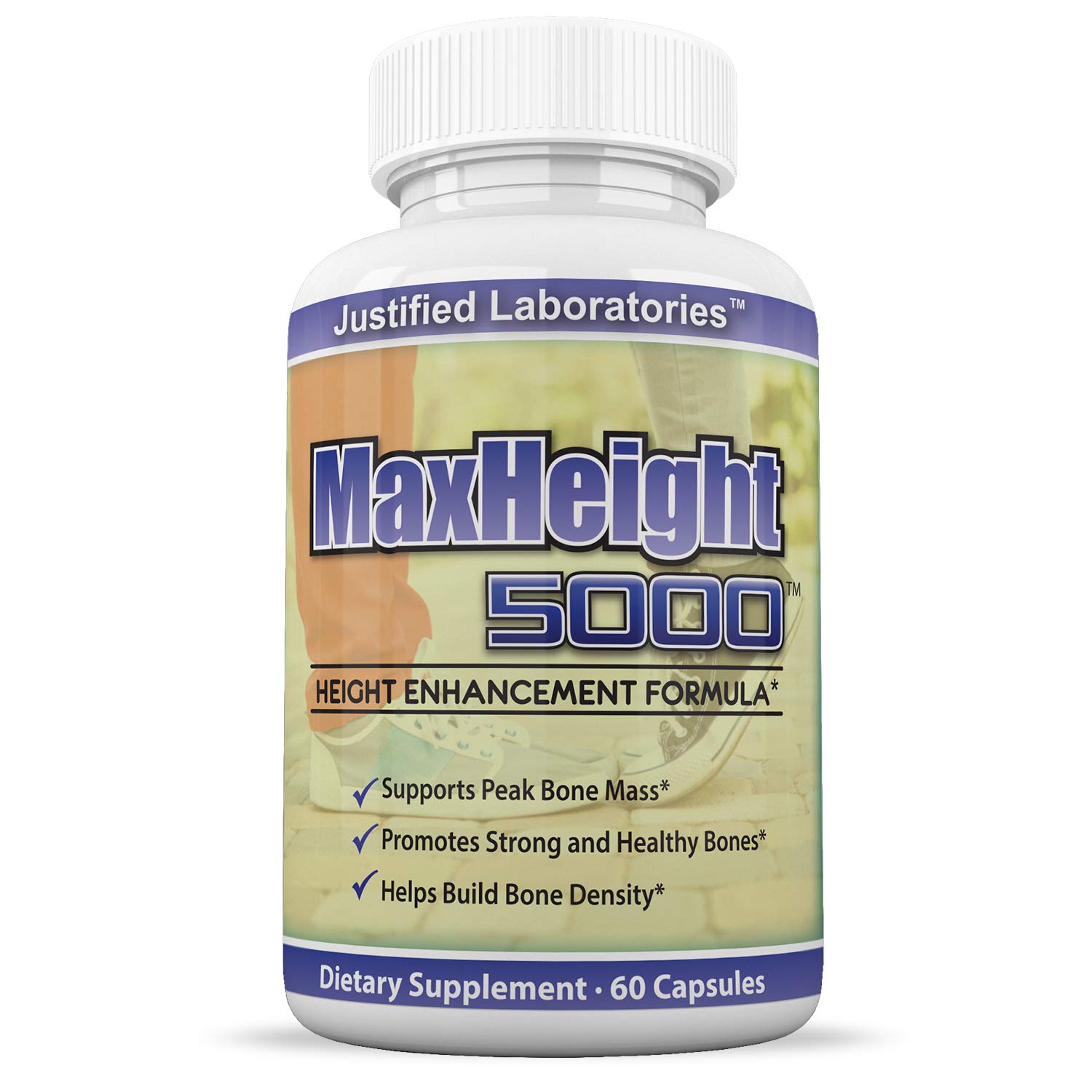 Justified Laboratories MaxHeight 5000 Height Enhancement Bone Growth Formula 60 Capsules 2 Bottles