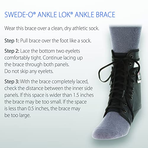 Swede-O Ankle Lok Ankle Brace, Black - Medium