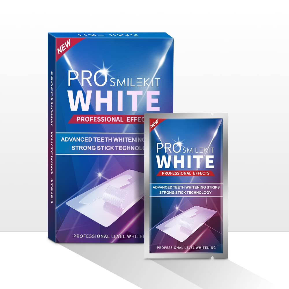 Teeth Whitening Strips for Non-Sensitive Professional Effect Teeth Whitening of 28 Whitener Strips (14 Treatments) (White Transparent)
