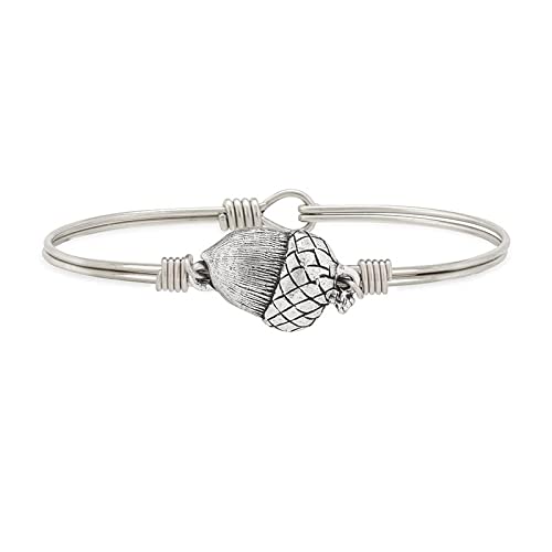 Luca + Danni Mighty Oak Acorn Bangle Bracelet For Women - Brass Tone Regular Size Made in USA