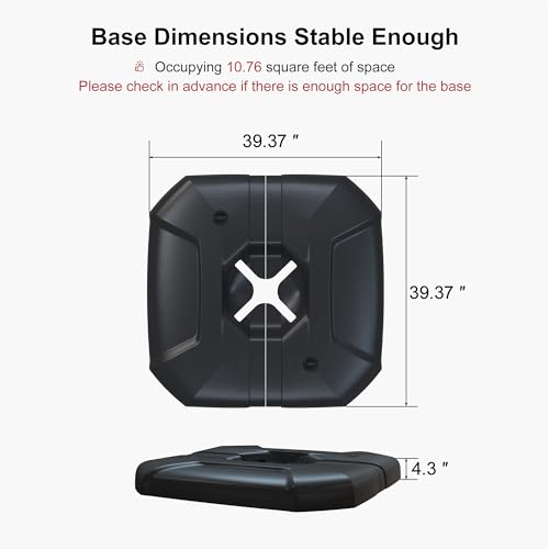 PURPLE LEAF Patio Umbrella Base Water & Sand Filled Weighted Base Outdoor Umbrella Base for Cantilever Offset Patio Umbrella, 300 Lbs