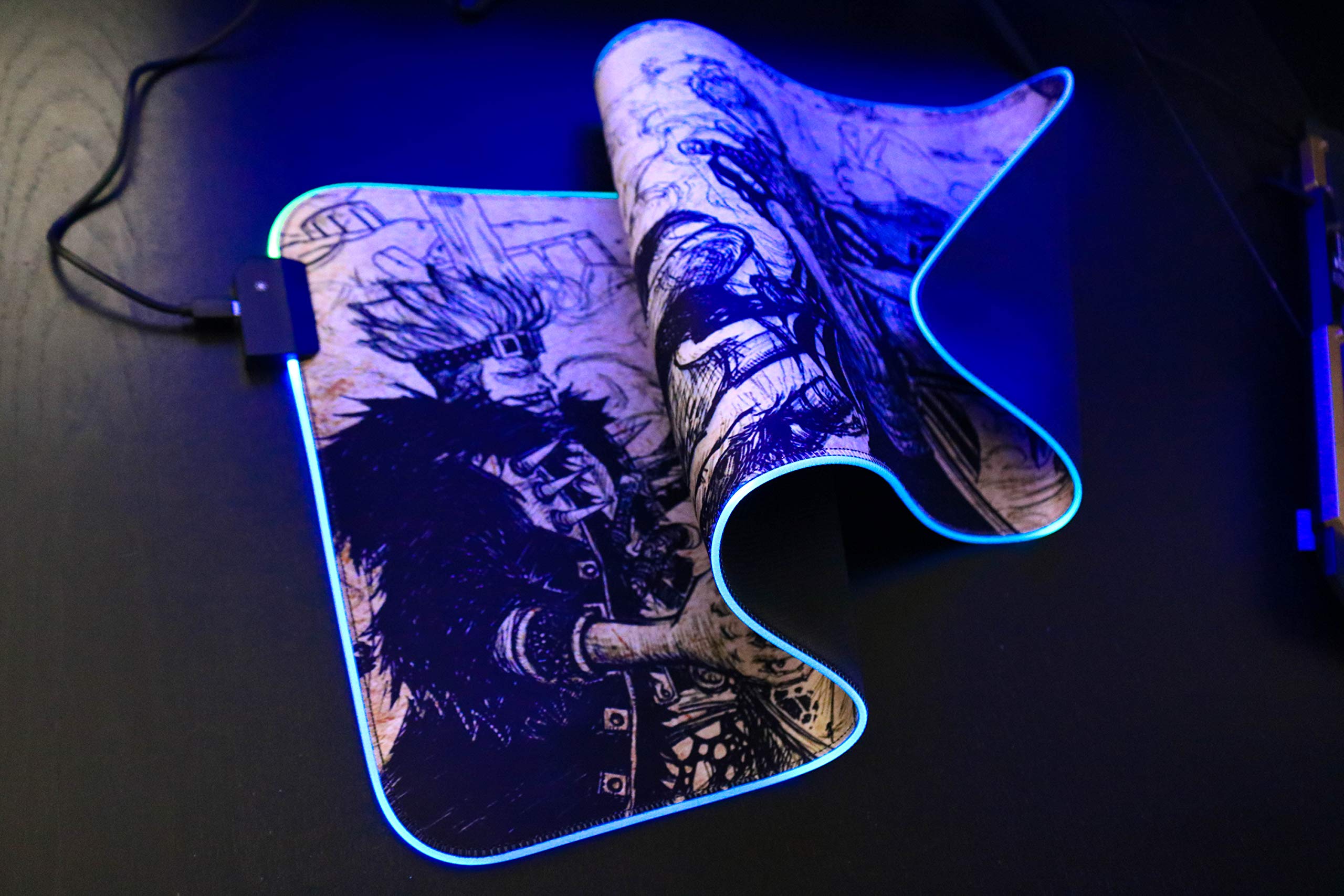 Large Gaming Mouse Pad for Animate Gamer RGB LED Glowing Gaming Mouse Keyboard Pad Mat TruQua8 (Onepiece)
