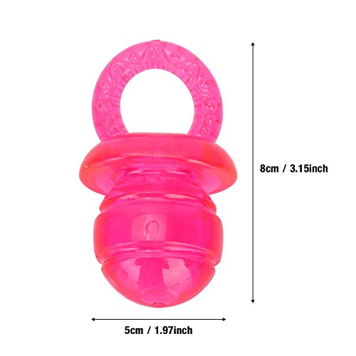 ZJchao Pet Dog Chew Toy, Latex Dog Toys, 5 pcs Set Pacifier Shaped Pet Dogs Teether Teething Sounding Interactive Chew Toy, Interactive Dental Care Toy for Medium Large Dogs (Red)