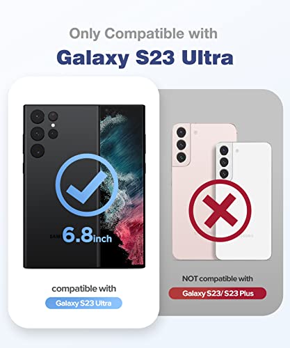 Tongate Compatible with Samsung Galaxy S23 Ultra Case with Slide Camera Cover, [Military Grade Drop Protection] Slim Translucent Matte Back Phone Case for Galaxy S23 Ultra Case 6.8 Inch, Black
