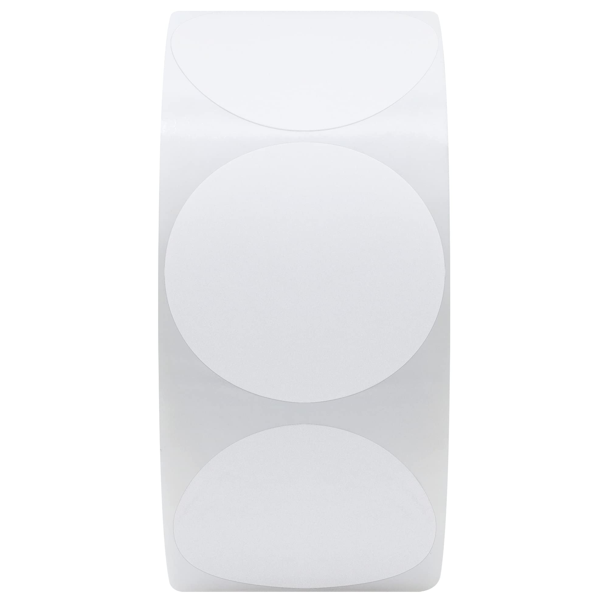 Hybsk 1.5 inch Circle Color Direct Thermal Stickers Shipping Labels for Barcodes,Name Tag,DIY Logo Design,Inventory– Compatible with Zebra,Rollo,Munbyn,and More-1000 pcs (1.5 inch,White)