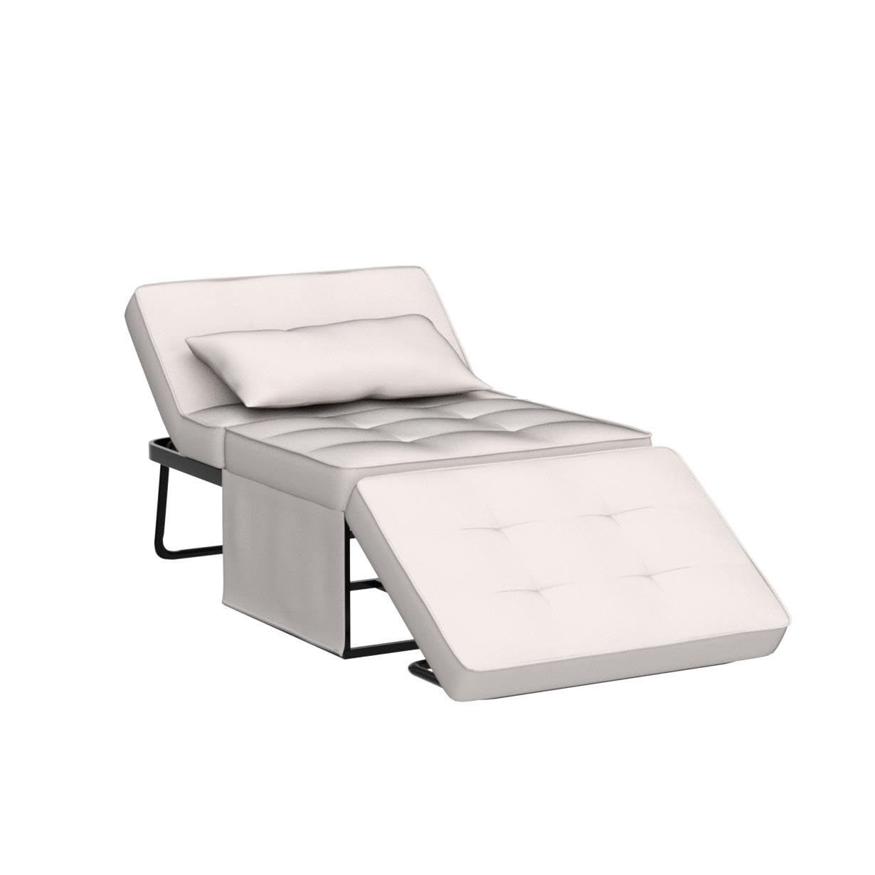 Iroomy Sofa Bed,Chair Bed,Sleeper Couch,4 in 1 Multi-Function Folding Ottoman Bed with Slide StoragePocket for Living Room,Bedroom,Hallway,Beige