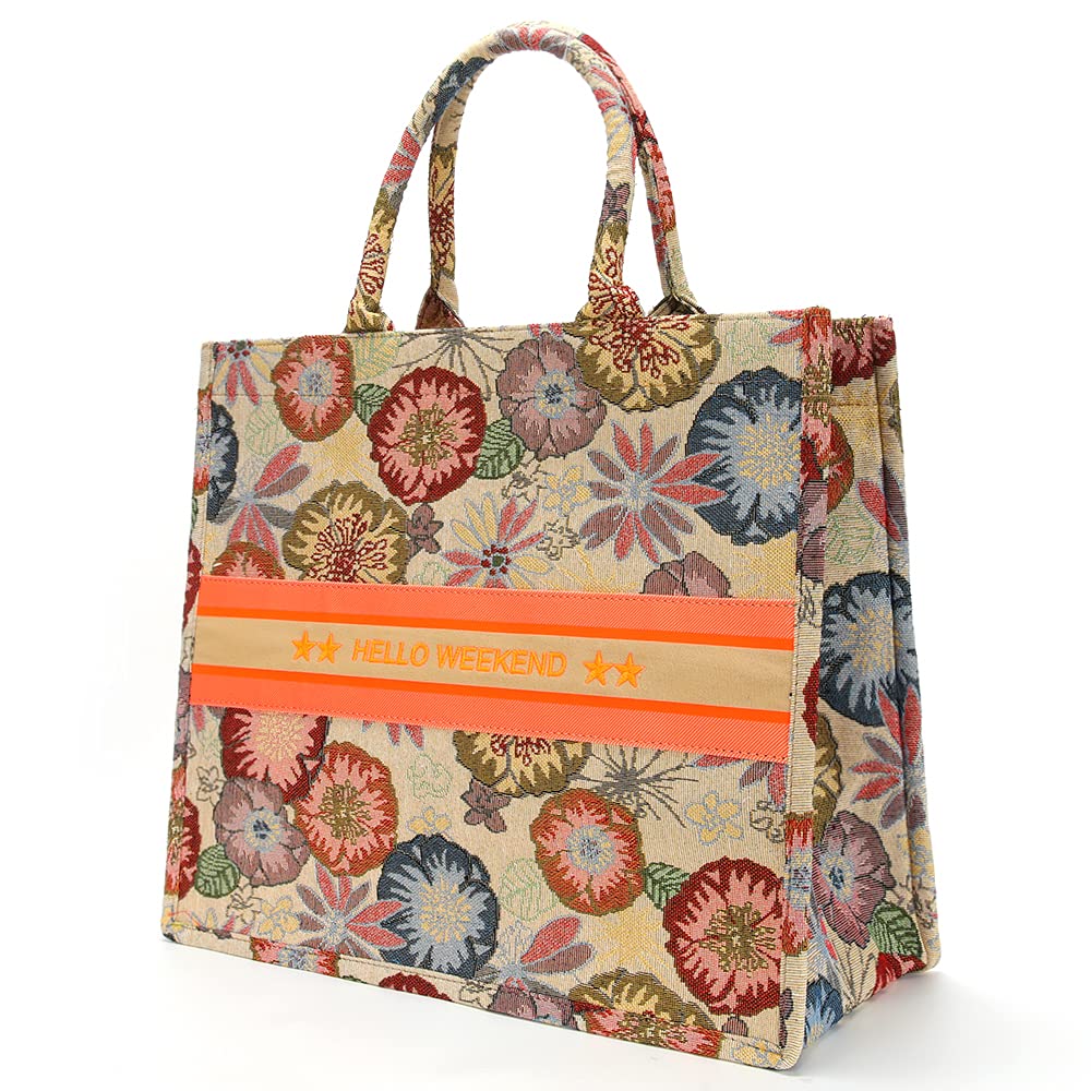 Large Tote Bag for Women, Embroidery Handbags for Women Weekender Handbags