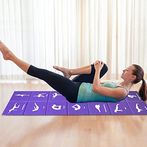 MMLLZEL Foldable Yoga Mat PVC Exercise Pad Thick Non-Slip Folding Gym Fitness Mat Pilates Supplies Floor Play Mat Yoga Accessory
