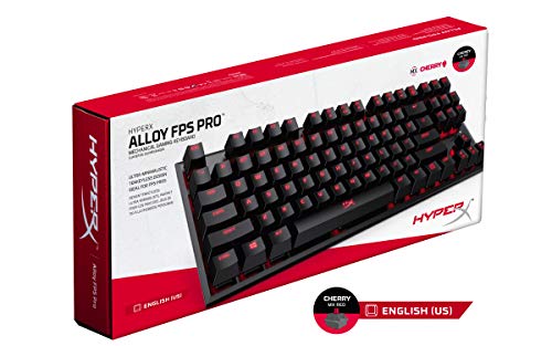 HyperX USB Alloy FPS Pro - Tenkeyless Mechanical Gaming Keyboard - 87-Key, Ultra-Compact Form Factor - Linear & Quiet - Cherry MX Red - Red LED Backlit (HX-KB4RD1-US/R1)