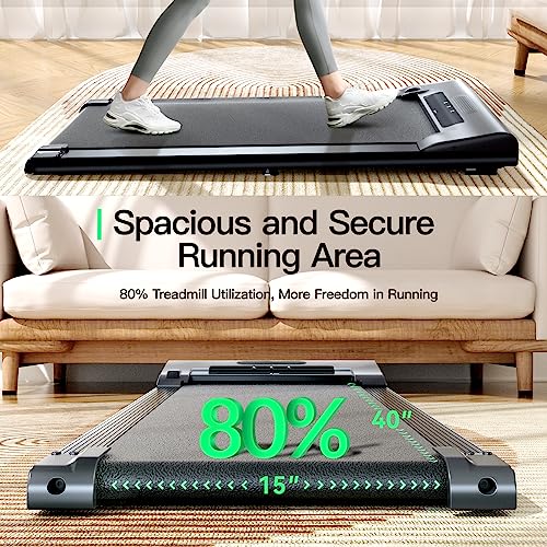 UMAY Walking Pad, Lightweight Small Under Desk Treadmill - Only 40 LBS, Portable Mini Treadmill for Home Office, Compact Walking Treadmill with Remote & APP Control