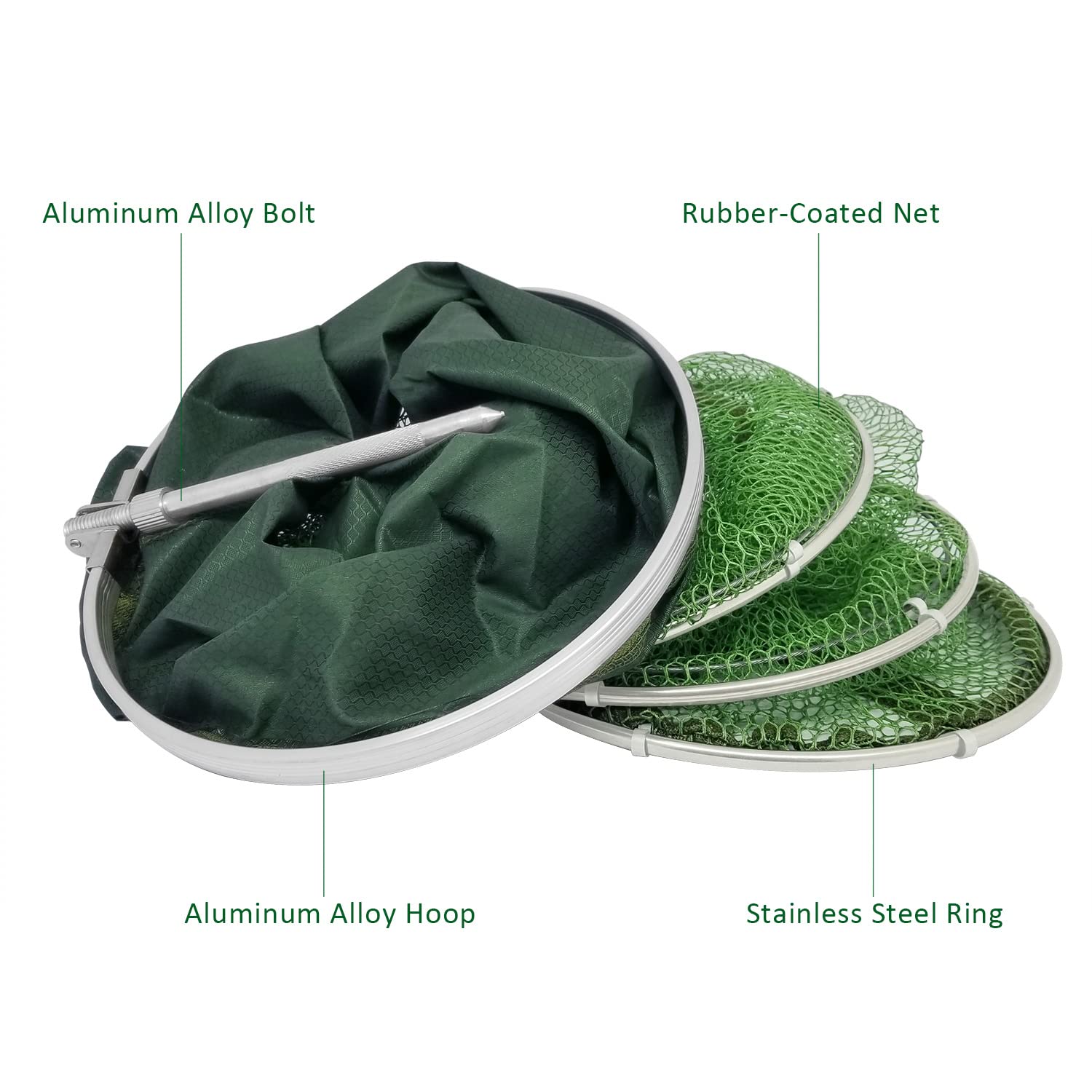 Kangdun Collapsible Fish Keeping Net - Rubberized Mesh Fishing Basket - Foldable Fish Live Well for Dock & Kayak - Keep Bait and Fish Alive