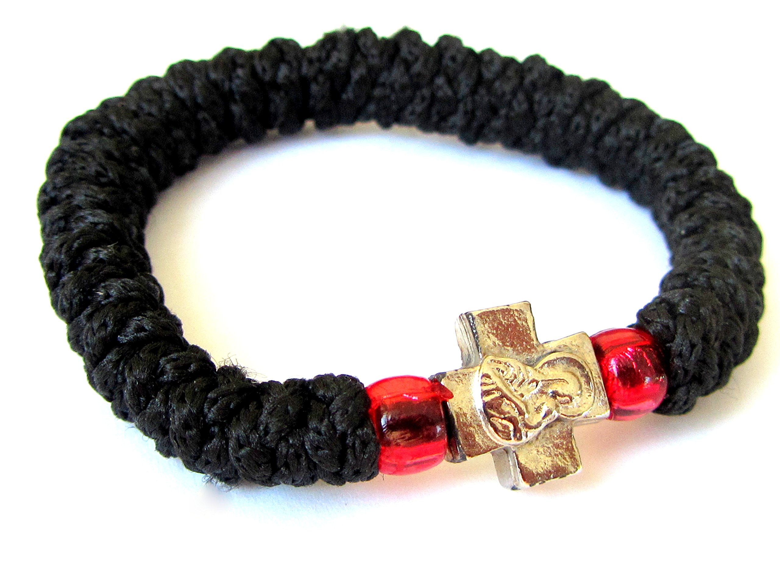 Iconsgr Handmade Christian Orthodox Greek Chotki, Komboskoini,prayer Rope Black Flexible / 2