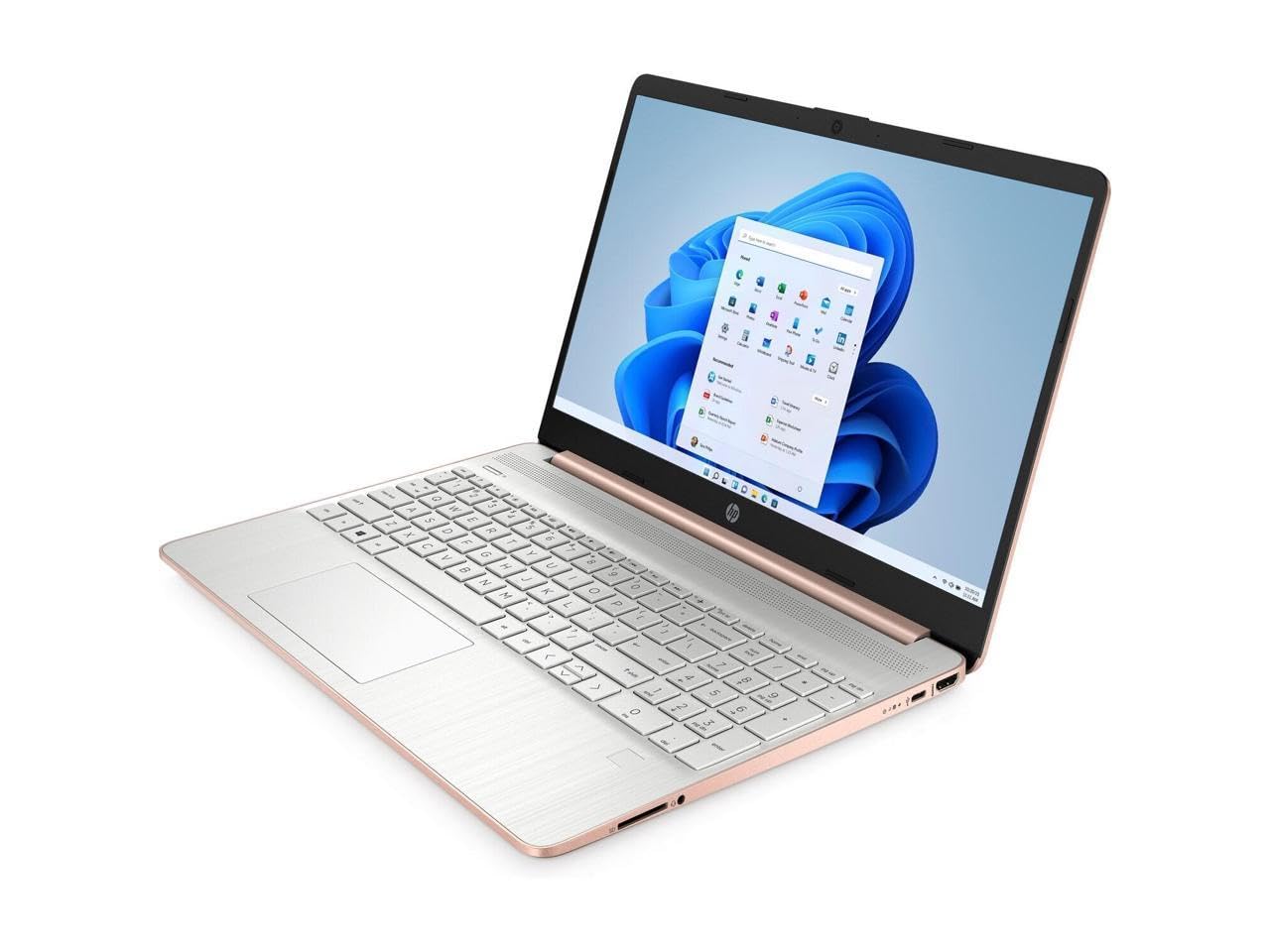 HP 2023 15'' HD IPS Laptop, Windows 11, Intel 4-Core Processor Up to 2.60GHz, 8GB SA RAM, 128GB SSD, HDMI, Super-Fast 6th Gen WiFi, Dale Gold (Renewed)