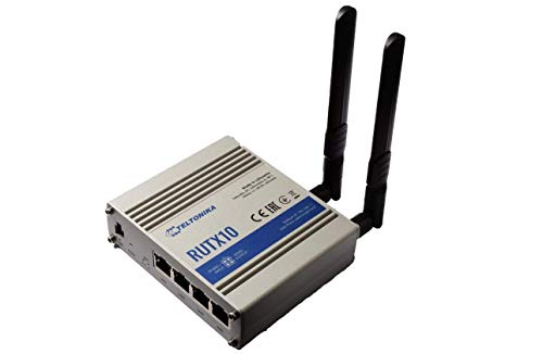 Teltonika RUTX10000300 Professional Ethernet Router, UK PSU, Digital Input/Output for Remote Monitoring and Control, Dual Band WiFi and Bluetooth LE, Aluminium Housing, Firewall and VPN Services