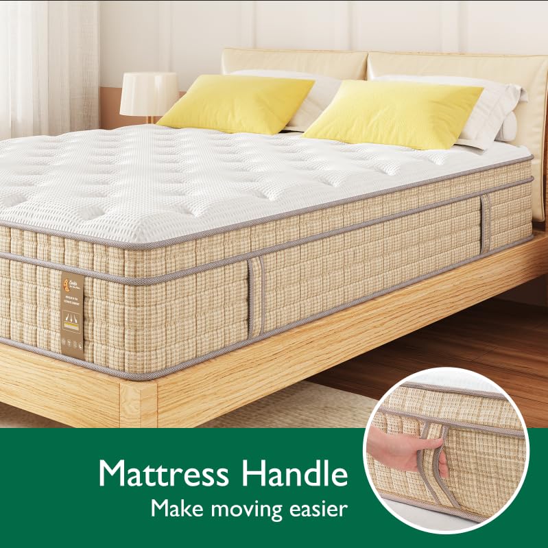 VISCOFLEX King Size Mattress 12 Inch, King Bed Mattress in a Box, Pillow Top Hybrid Mattress with Individual Coil Springs for Pressure Relief & Support