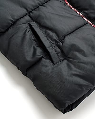 iXtreme Boys' Winter Jacket - Polar Fleece Lined Bubble Puffer Water Repellent Ski Jacket, Size 10-12, Black