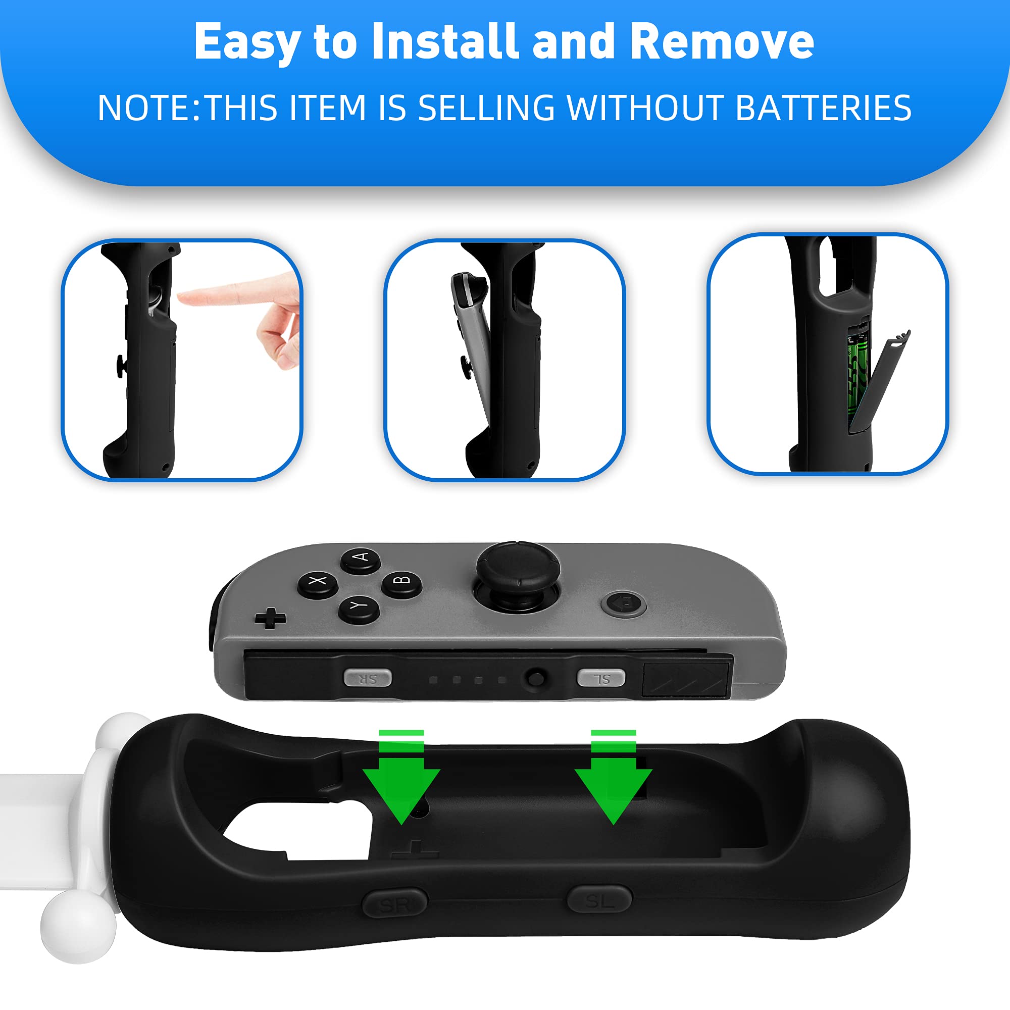 LASTYAL Game Accessories LED Sword for Legend of Zelda: Skyward Sword Compatible with Nintendo Switch and OLED Model Joycon Right Controller, Lighted Game Sword with Adjustable Wrist Strap (Black)