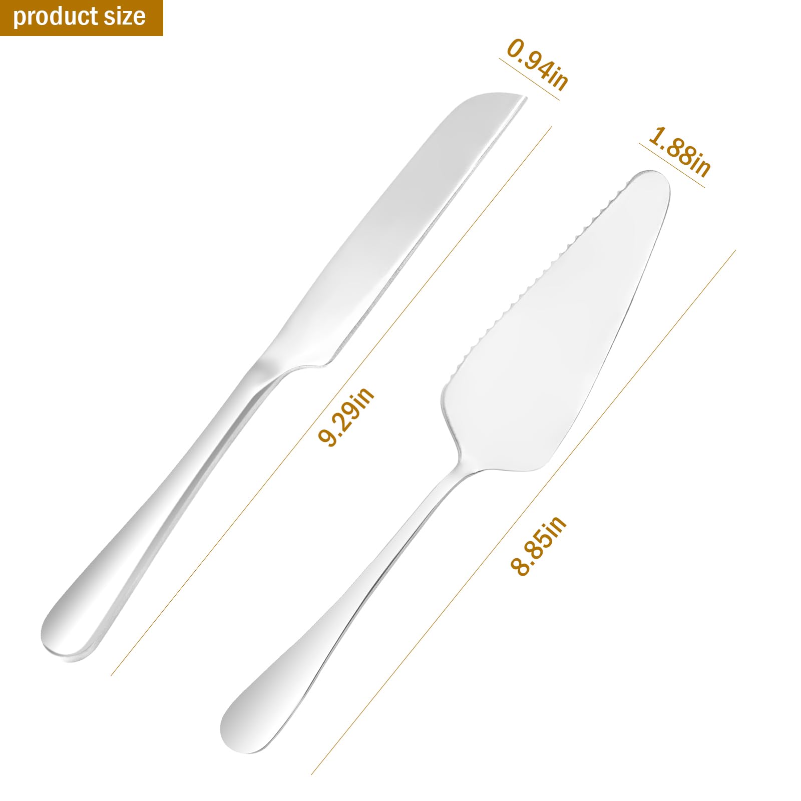 Wedding Cake Knife and Server Set Cake Cutter Cake Cutting Set for Wedding Cake Birthday Gift Set Cutter and Pie Spatula for Wedding, Birthday, Parties and Events