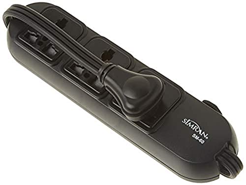 Simran SM-60 Universal Power Strip 3 Outlets for 110V-250V Worldwide Travel with Surge/Overload Protection