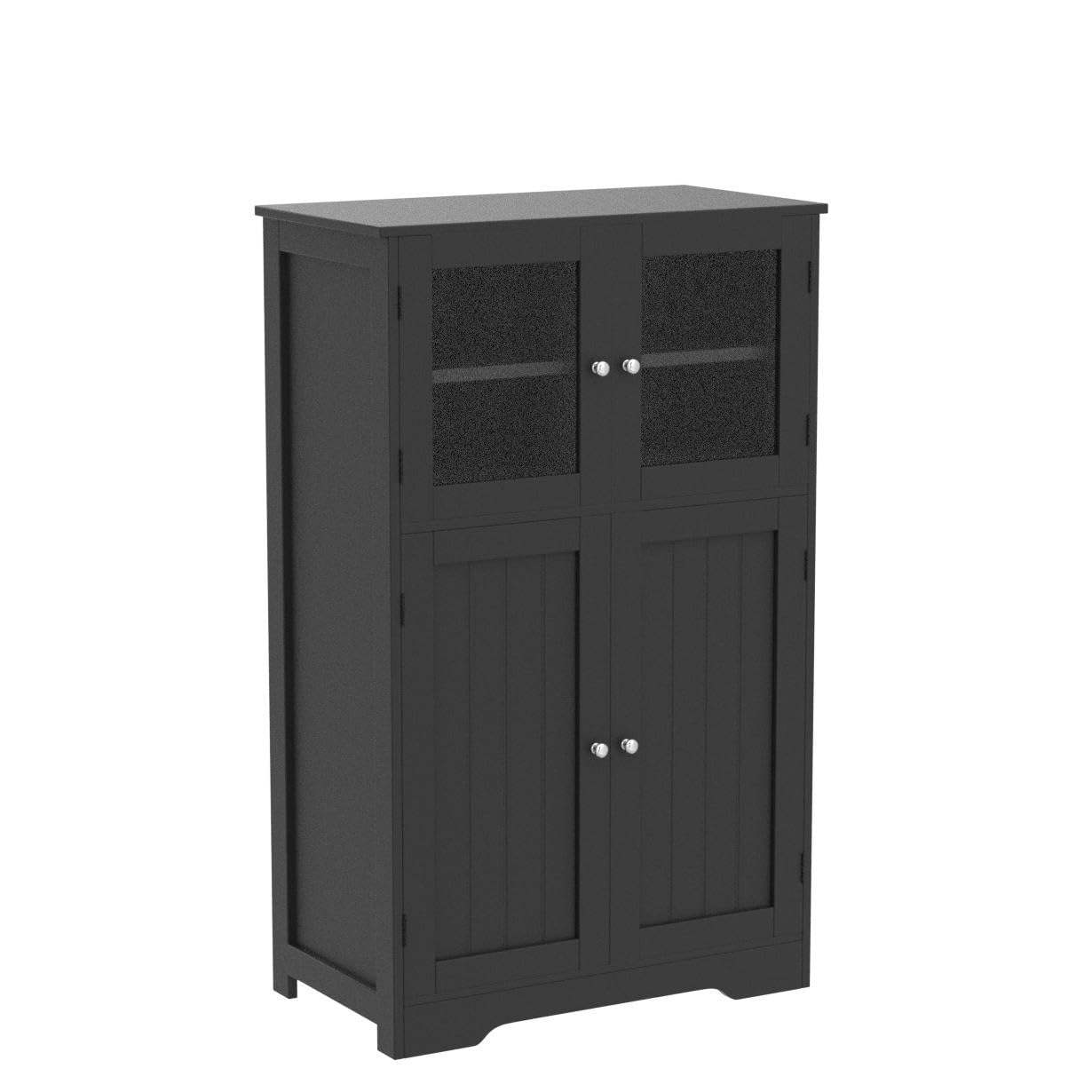 Iwell Freestanding Bathroom Cabinet with 4 Doors, Adjustable Shelves, 11.8 x 23.6 x 42.7 Inches, for Living Room, White