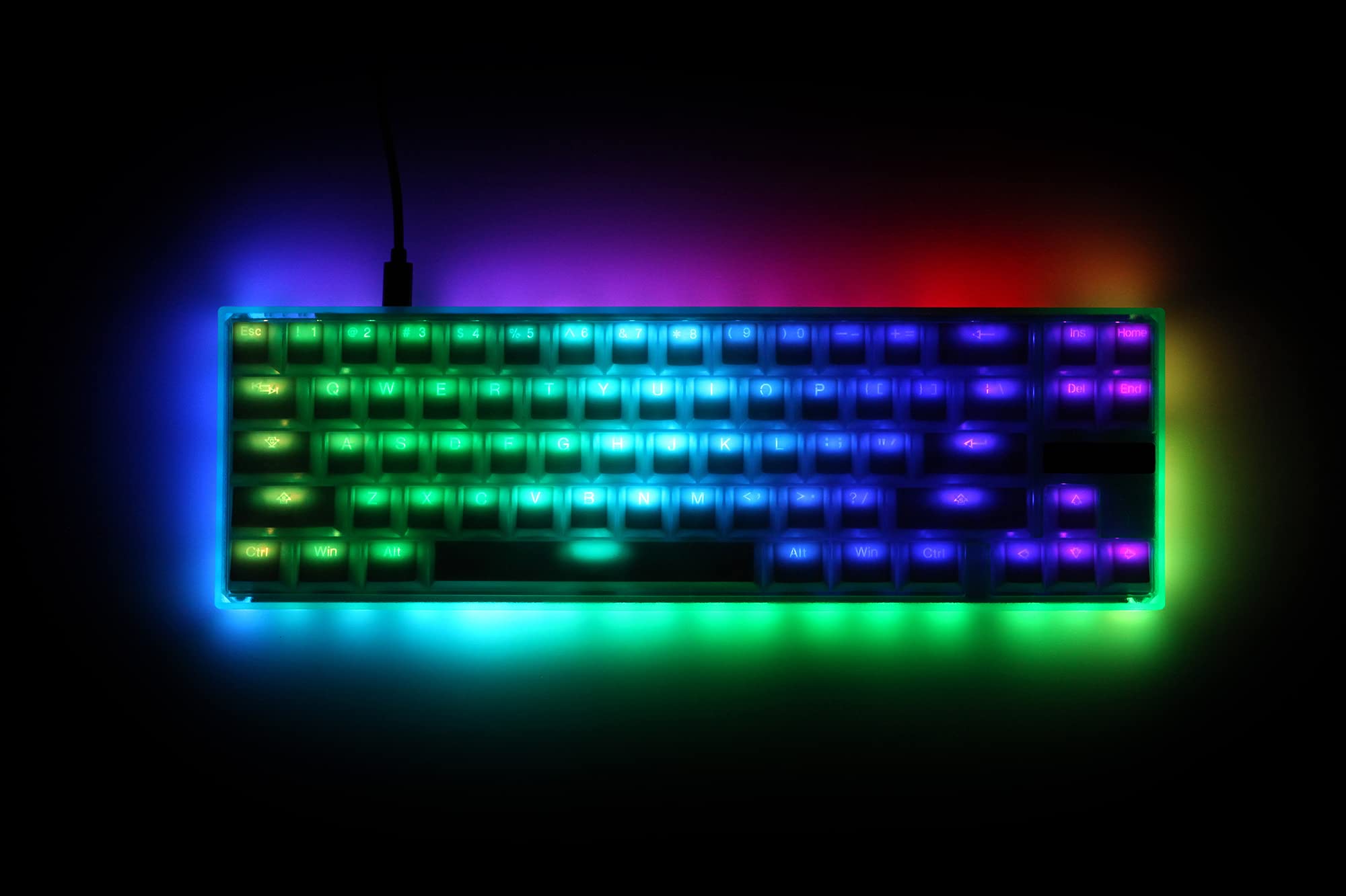 Taihao Cubic Profile Nana De Coco Translucent Backlit Doubleshot keycaps for DIY gaming mechanical keyboard oem profile Forested (NanaDeCoco Forested Keycap)