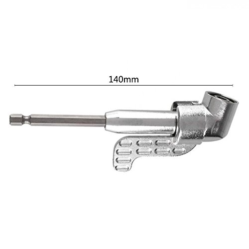 QISF 2Pcs 105 Degree 1/4 Inch Right Angle Drill Adapter Hex Shank Screwdriver Angled Bit Holder Power Drill Tool(1Pcs Short & 1Pcs Long) + 1Pcs Flexible Angle Extension Bit Kit for Screwdriver &Drill