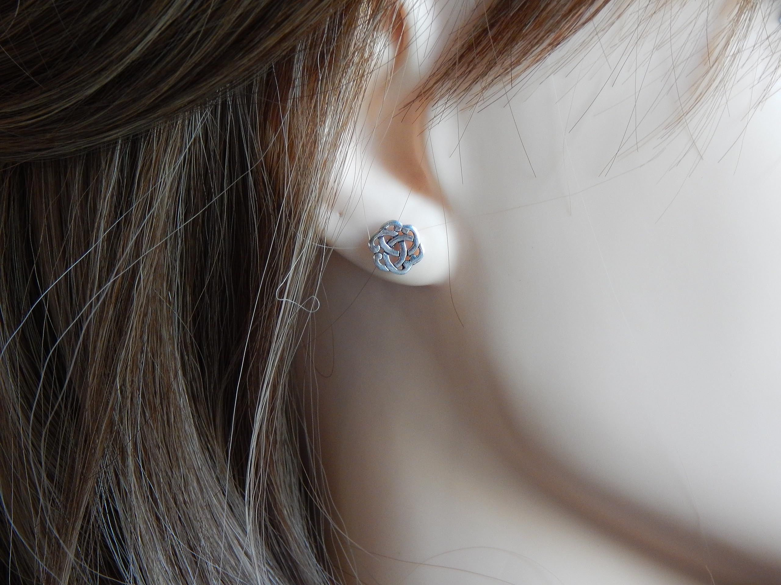 ICYROSE 925 Sterling Silver Infinity Celtic Knot Stud Earrings (Nickel Free) (Celtic 10mm)