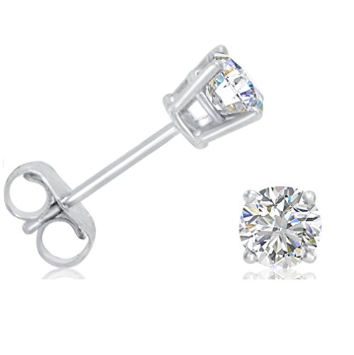 IGI Certified 1/2 Carat TW Round Natural Diamond Stud Earrings set in 14K White Gold |Real Diamond Stud Earrings in Real 14K Gold