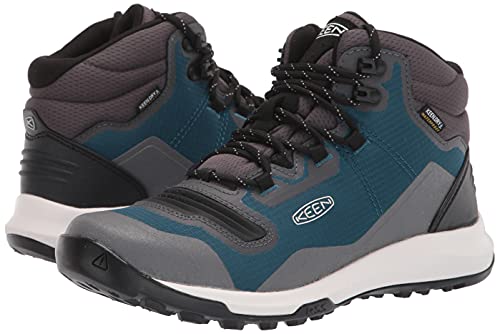 KEEN Women's Tempo Flex Mid Height Lightweight Waterproof Hiking Boot, Blue Coral/Star White, 9