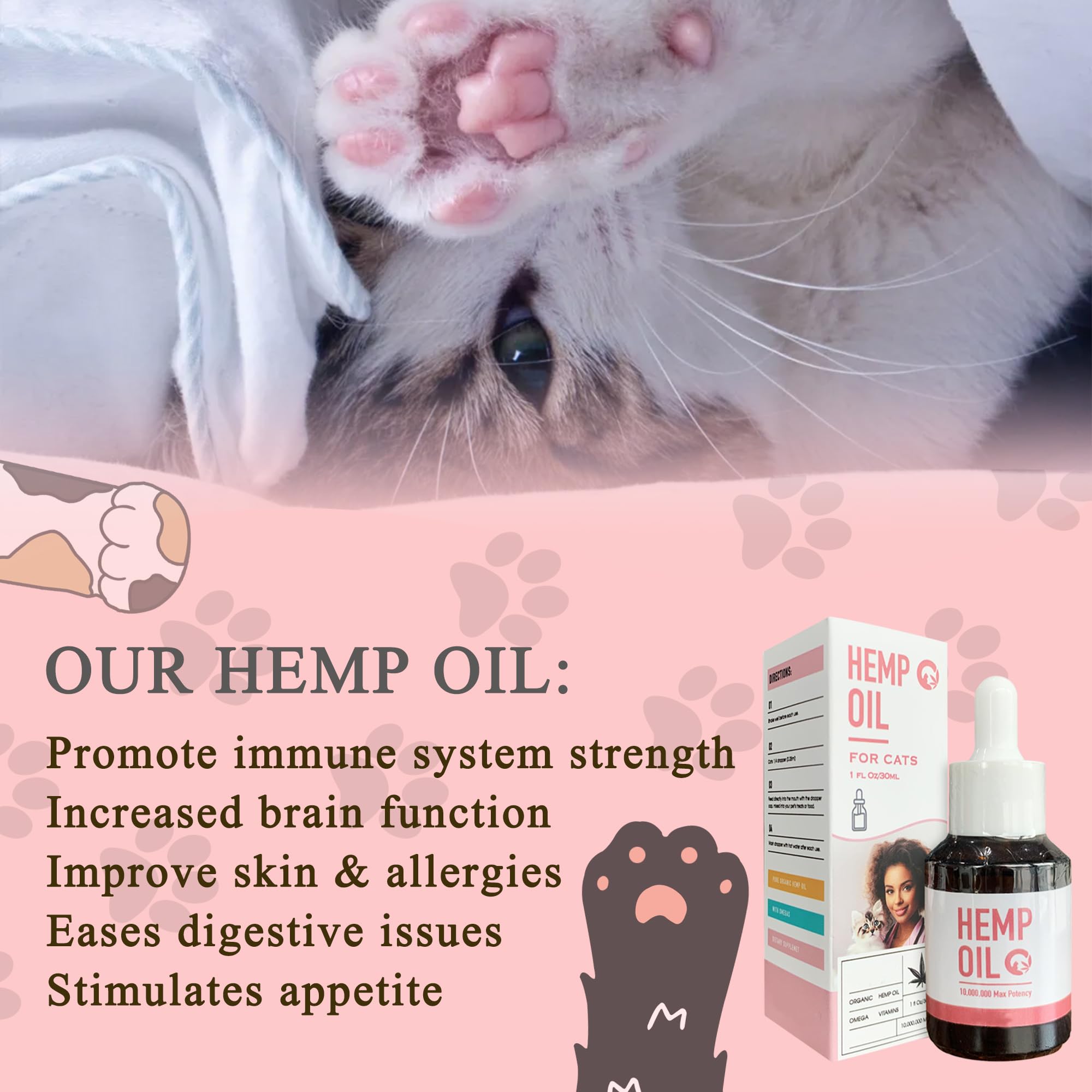ZOEDUL Calm Your Feline Friend with Hemp Oil for Cats - Cat Calming, Cat Anxiety Relief, Digestion, Immunity, Hip & Joint Support