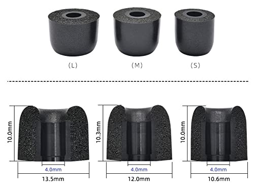 Zotech Replacement Memory Foam Earbud Tips for Beats Powerbeats Pro, Powerbeats, Flex Earphones (Black)