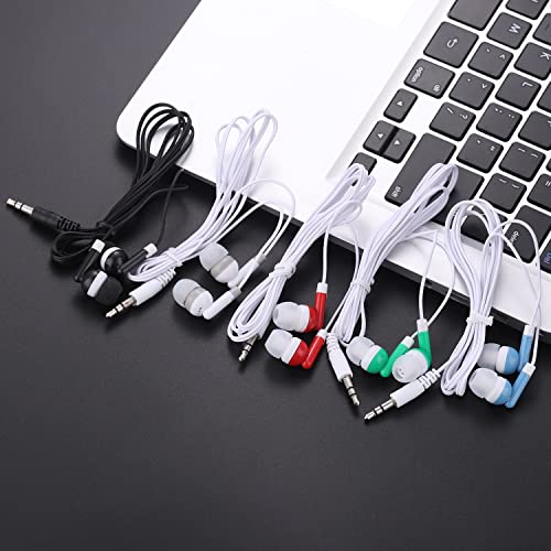 Yoley 200 Packs Classroom Earbuds Bulk Headphones for Kids School Students Children, Wholesale Class Set Durable Earphones, Individually Bagged (200 Mixed)