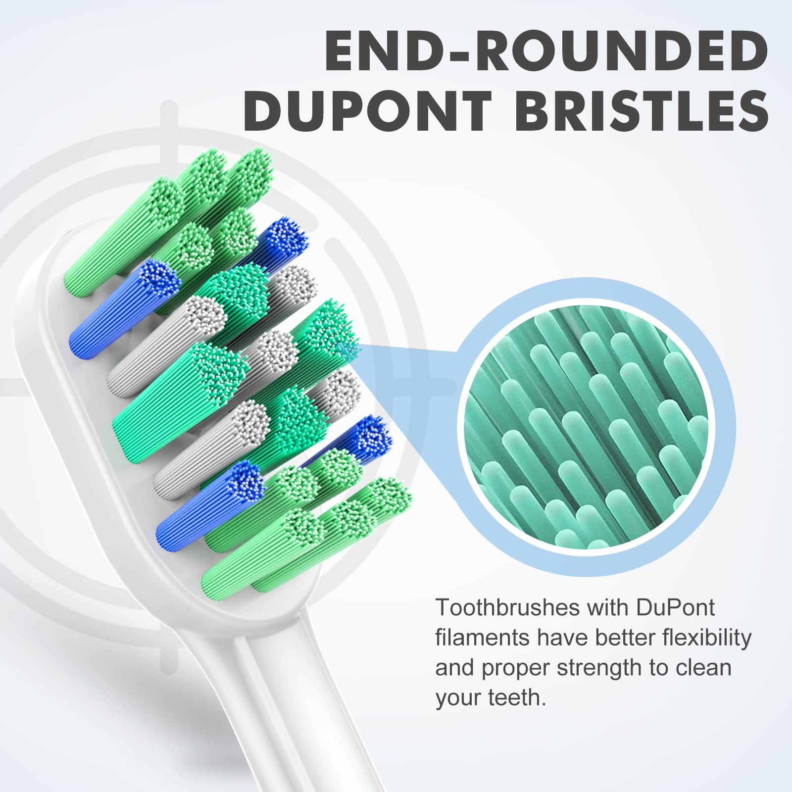 Toothbrush Replacement Heads Compatible with Philips Sonicare, 8 Pack, Electric Brush Head