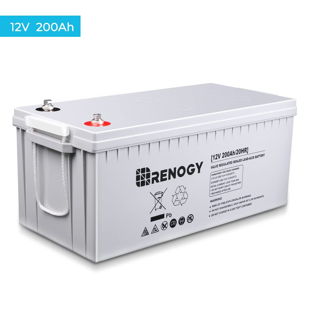Renogy 400 Watt 12 Volt Premium 4 Pcs 100W Panel+40A MPPT Charge Controller, 400W & Deep Cycle AGM Battery 12 Volt 200Ah, 3% Self-Discharge Rate, 2000A Max Discharge Current