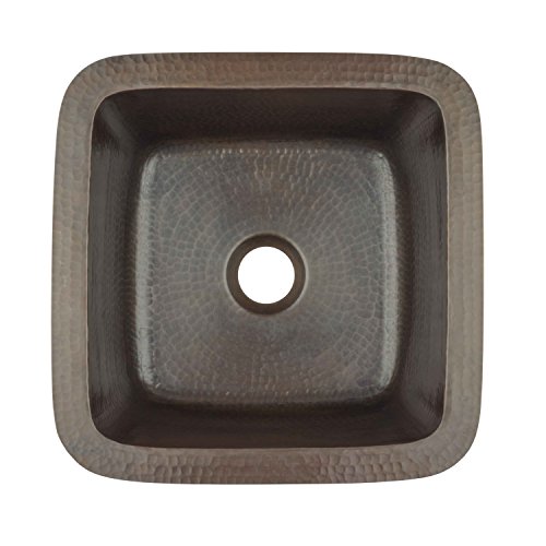 Sinkology P1U-1212BC-AMZ-TG Pollock Undermount 12" Bar Prep Kit with Grid Drain Armor Kitchen Sink, 12 x 12 x 5, Aged Copper