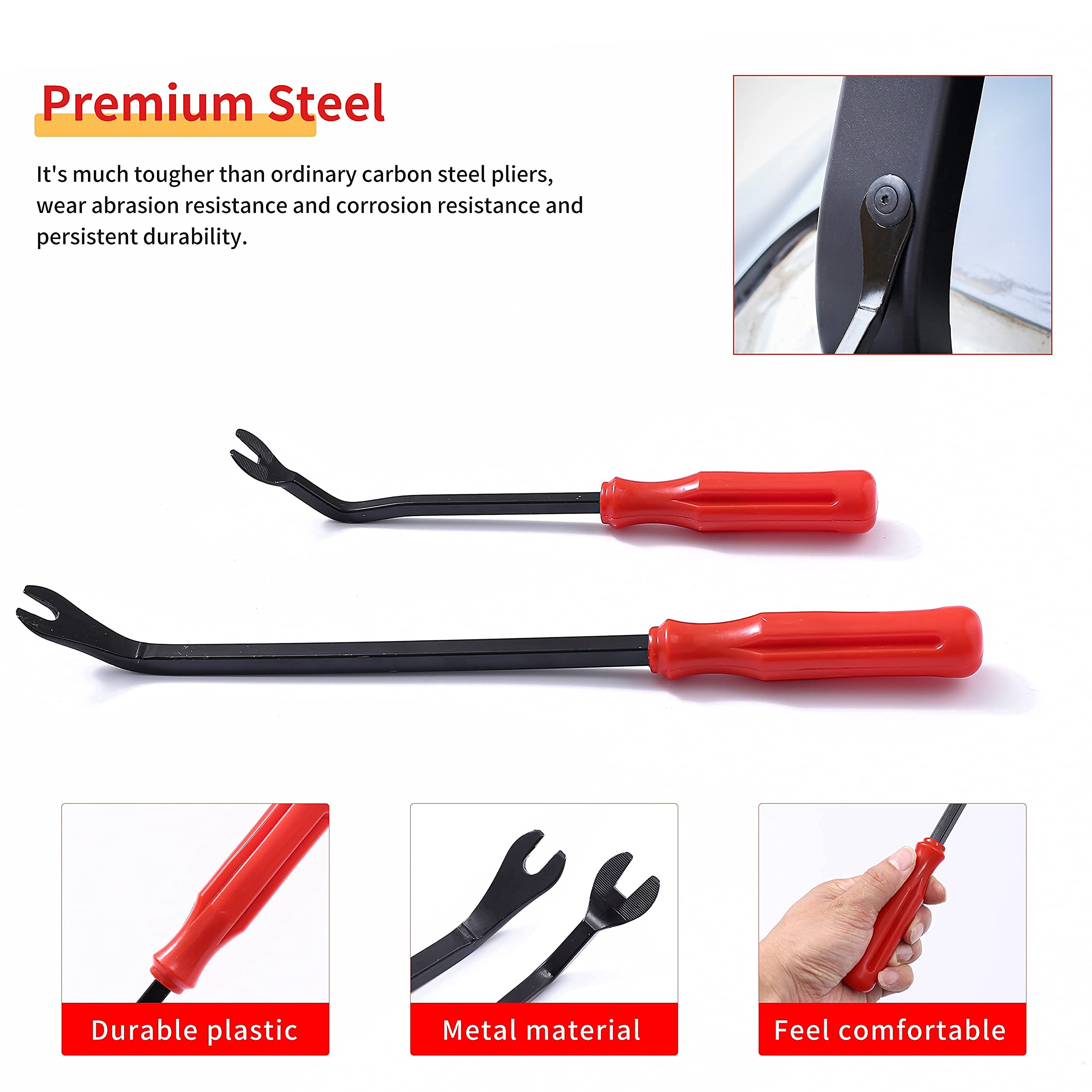 Kurala Auto Trim Tools 19 PCS Auto Trim Removal Tool Kit for Car Interior Panel Dash Audio Radio Removal Installer and Repair Car Pry Tool Kits with Storage Bag