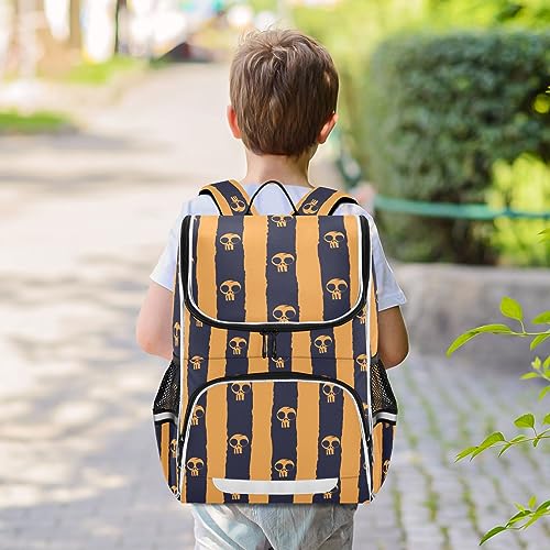 Sletend Large Capacity Printing Student Shoulder Bag for Children Teenagers Skull Stripe Laptop Bag School Bag for Work School, Men's and Women's Travel Backpack