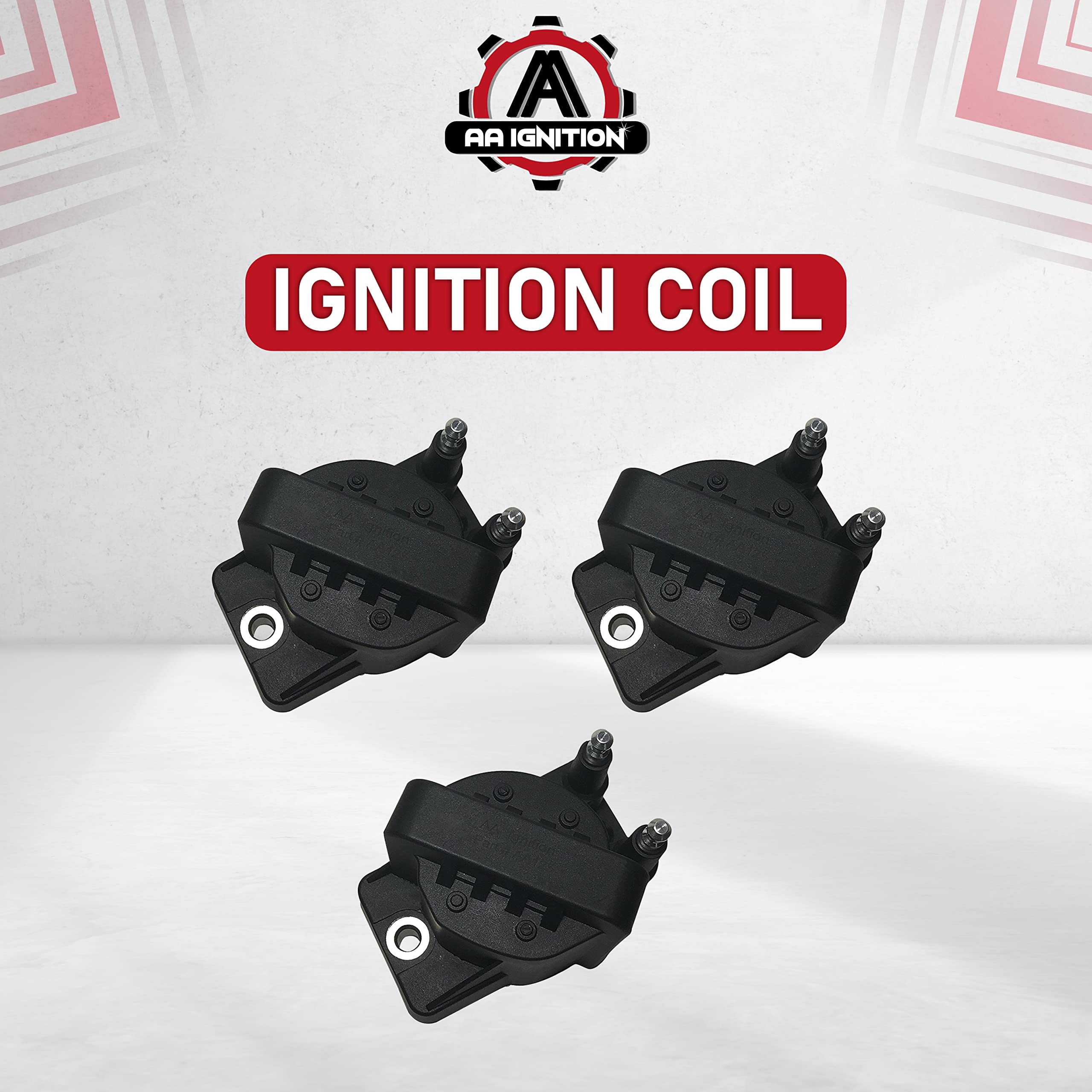 Ignition Coil Pack Set of 3 - Replaces 10472401, 10467067, D555, 89056799, C849 - Compatible with Chevy, Buick, Cadillac & Other GM Vehicles - Impala, Malibu, Deville, Alero, Lesabre