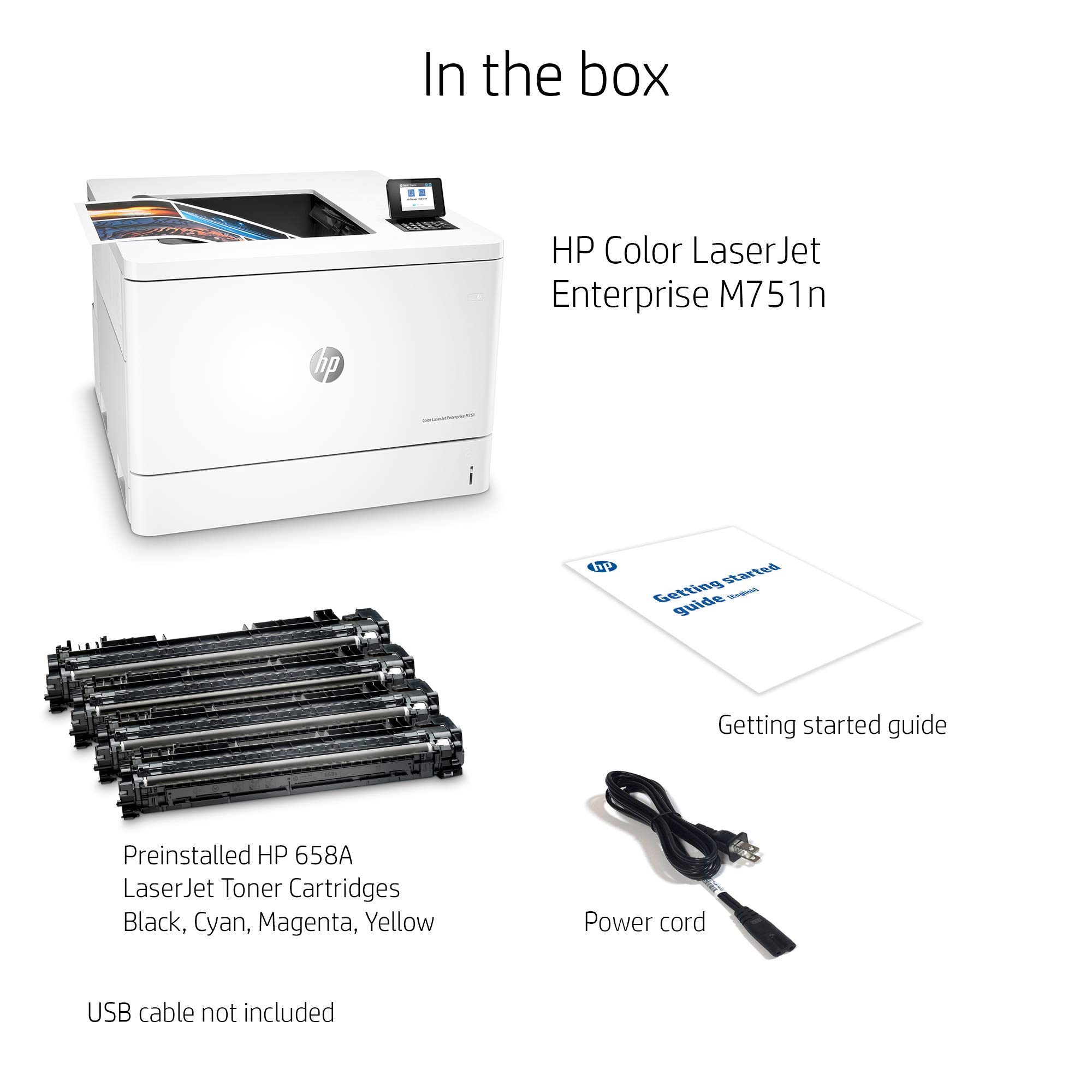 HP Color Laserjet Enterprise M751n Printer with One-Year, Next-Business Day, Onsite Warranty (T3U43A) (Renewed)